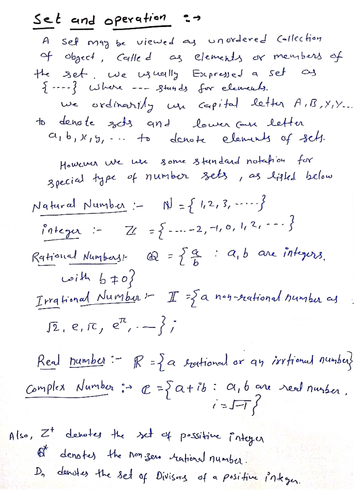 Dstl Unit 1 Notes Set And Operation A Set May Be Viewed As Unordered Collection Of Object 7507