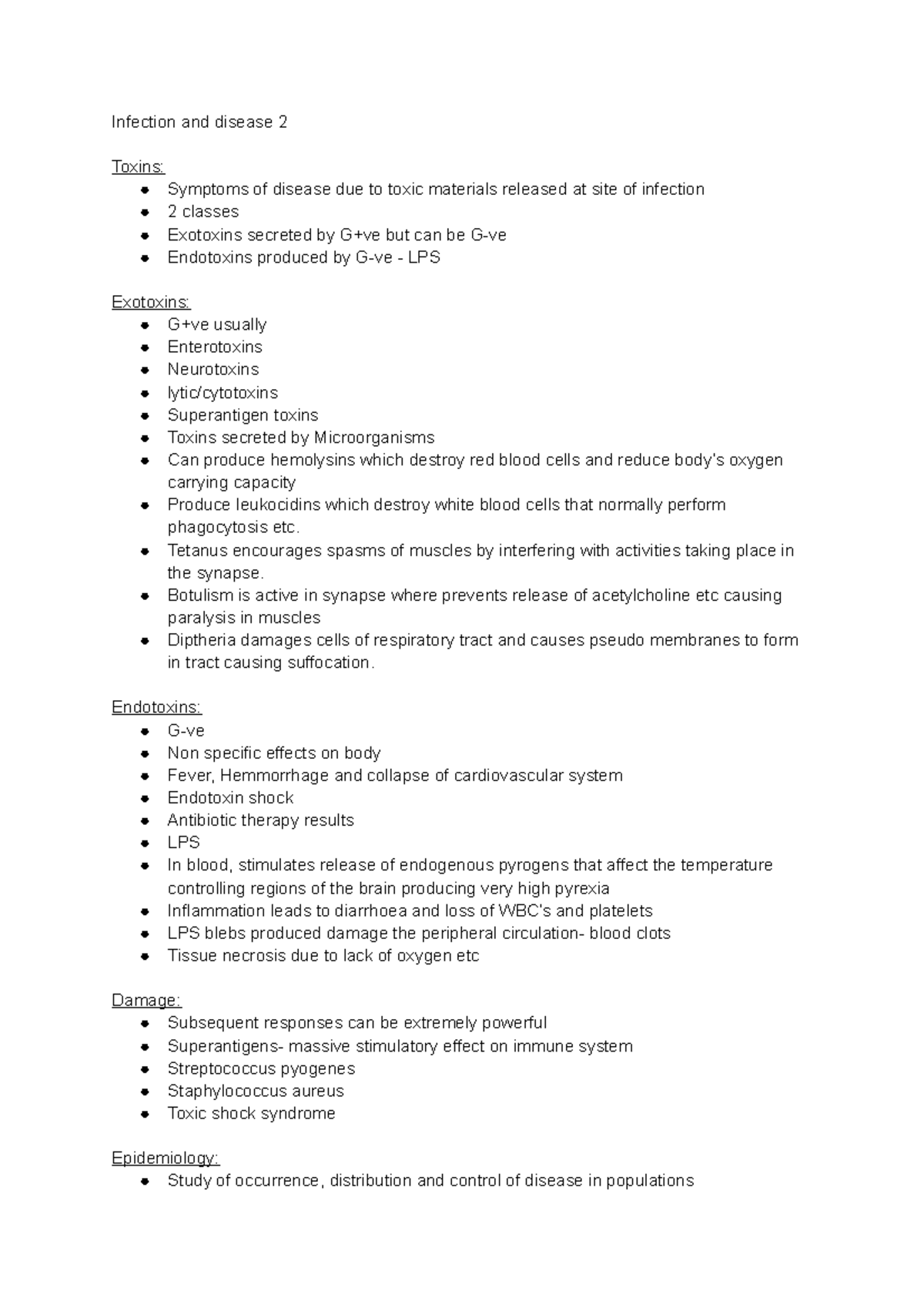 Wk6 pp2 microbiology - lecture notes - Infection and disease 2 Toxins ...