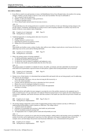 Leading and Managing in Canadian Nursing Patricia Yoder-Wise - Chapter ...