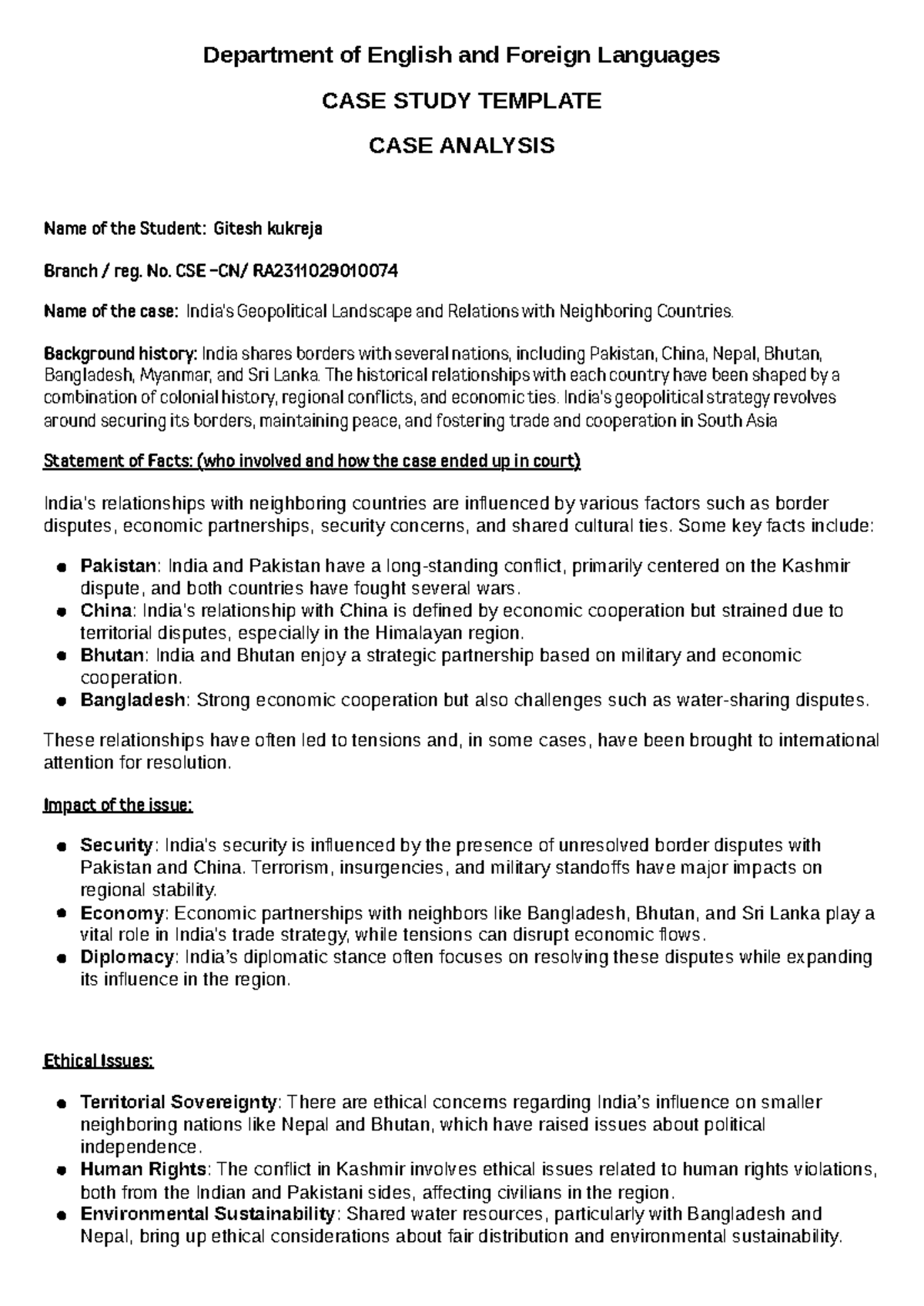 Case Study Template - dtm project work - Department of English and ...