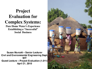 Lecture notes, lectures 1 - 2 - Spring 2011 - PROJECT EVALUATION (1 ...