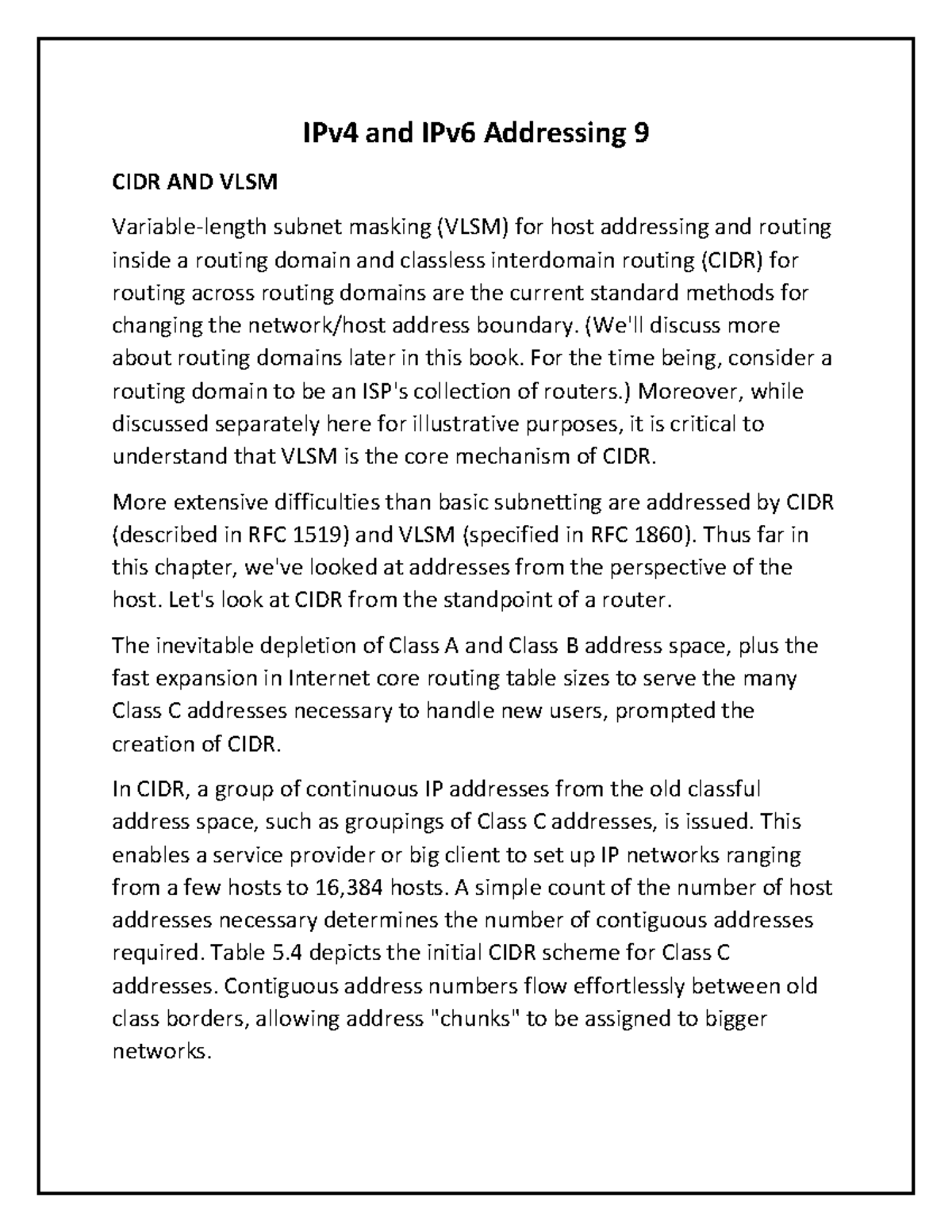 Ipv4 And Ipv6 Addressing 9 Well Discuss More About Routing Domains Later In This Book For