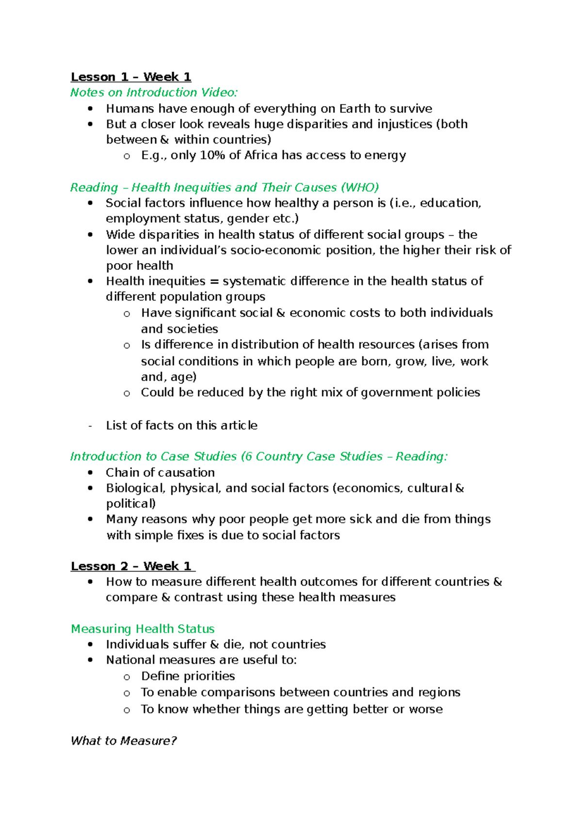 UNIB30002 Notes for Lesson One of Week One - Lesson 1 – Week 1 Notes on ...
