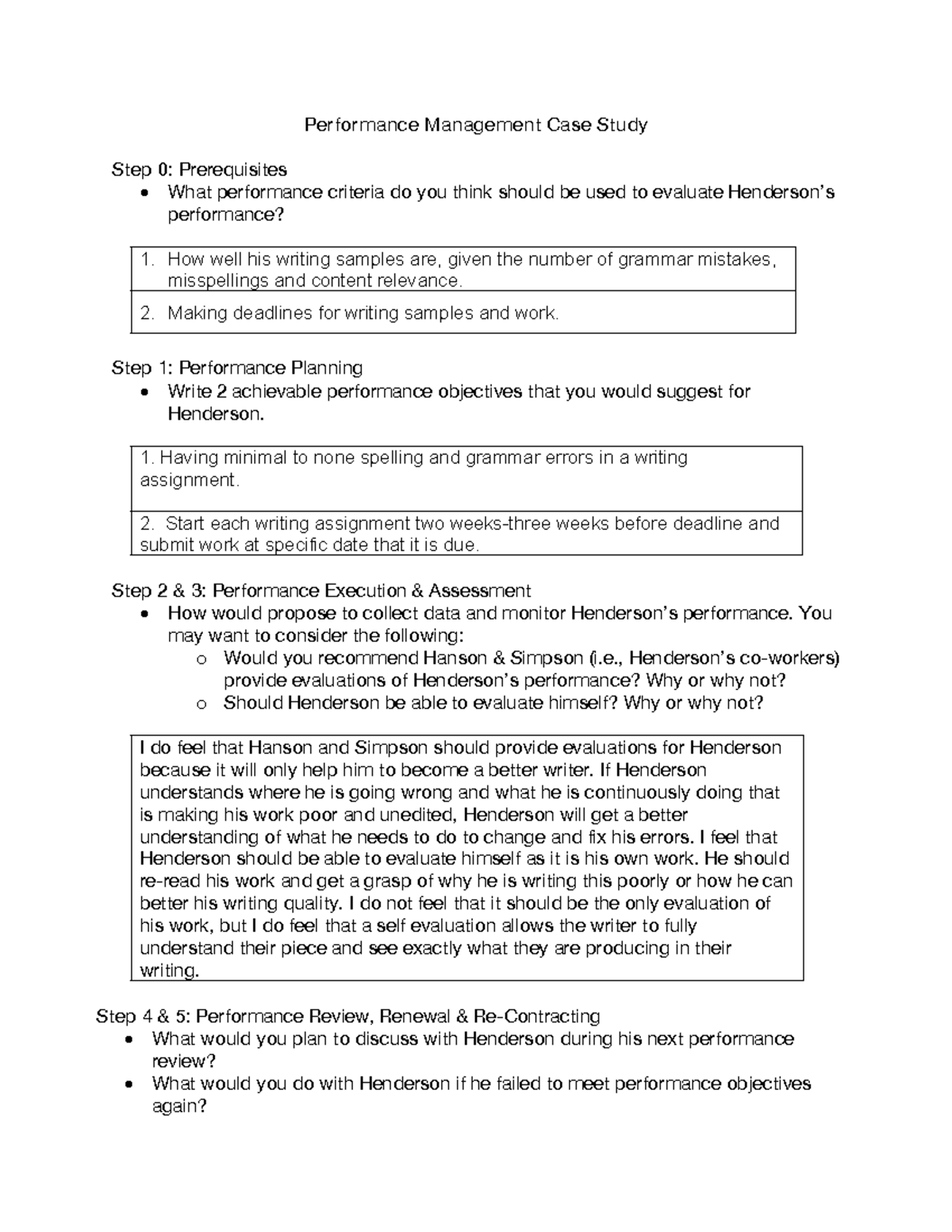 LE11.2 PM Case Study Handout - Performance Management Case Study Step 0 ...