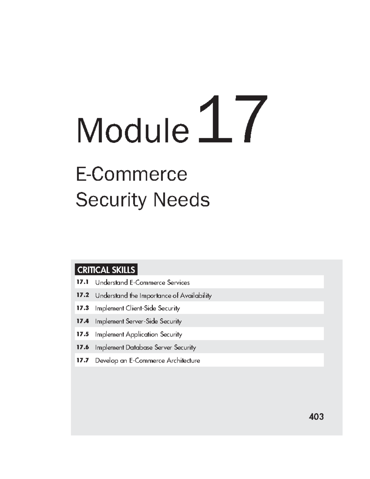 E Commerce Security needs - Module 17 E-Commerce Security Needs ...