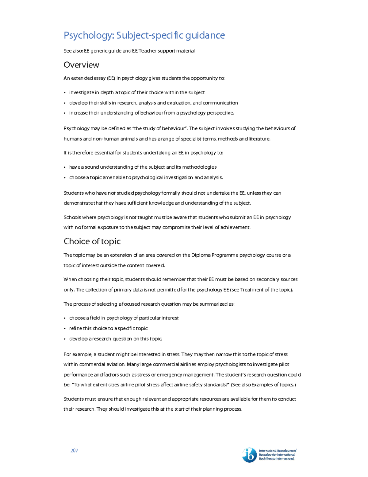 Ee guide - hh hhhhhh - Psychology: Subject-specific guidance See also ...