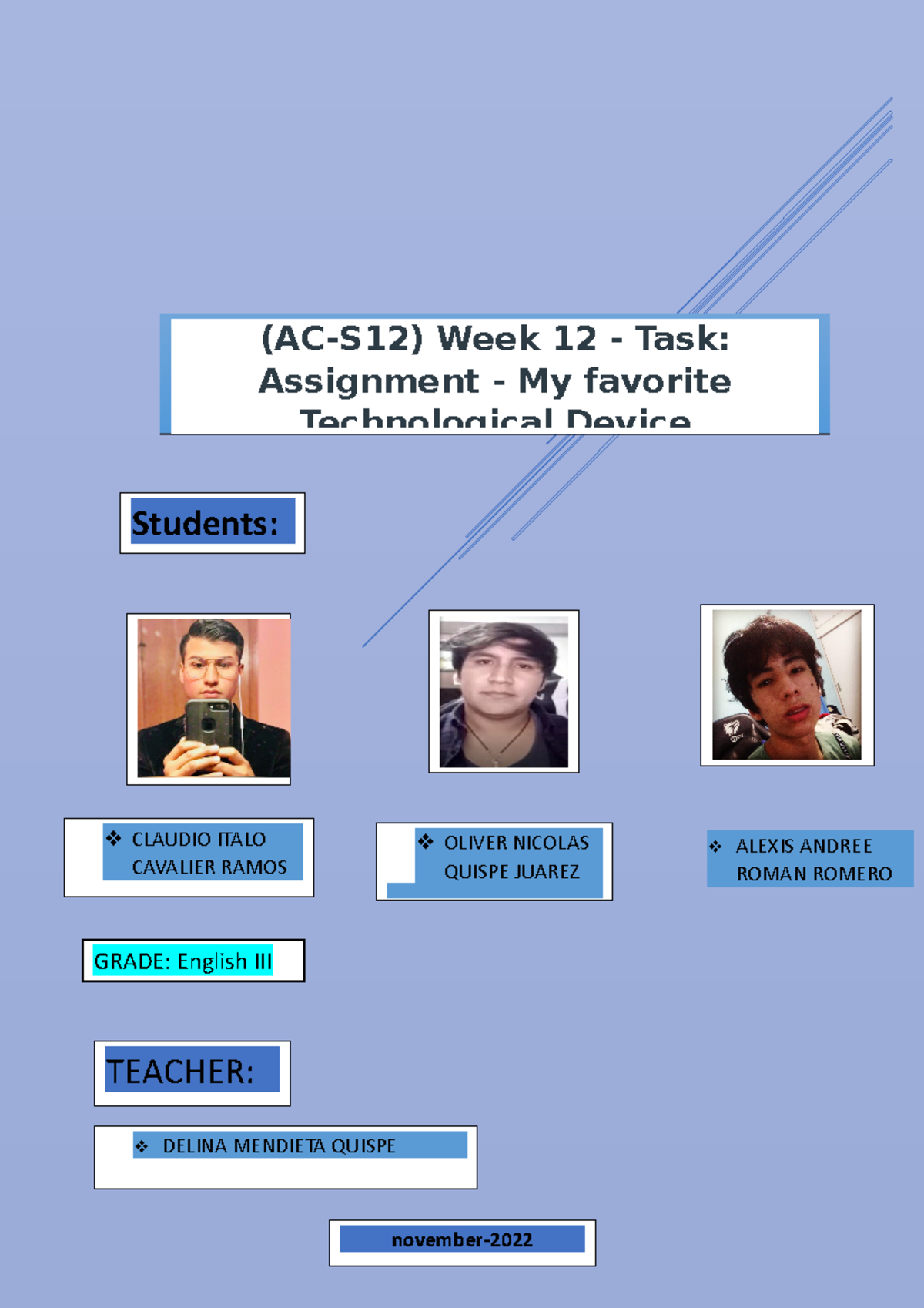 Quispe Oliver Cavalier Claudio Roman Alexis - (AC-S12) Week 12 - Task ...