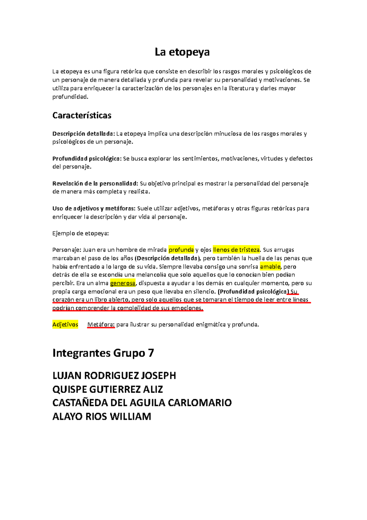 La etopeya - lenguaje 2 - La etopeya La etopeya es una figura retórica ...