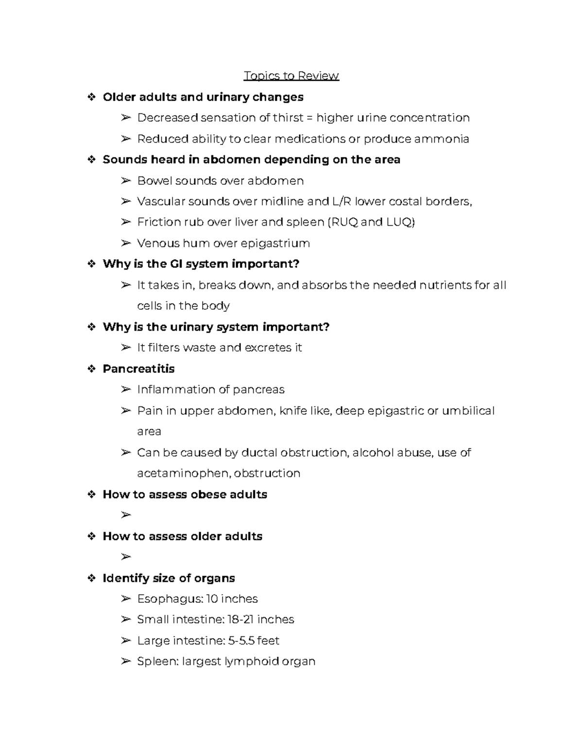 N190 GI, GU - Professor Bowman's lecture on GI and GU systems. - Topics ...