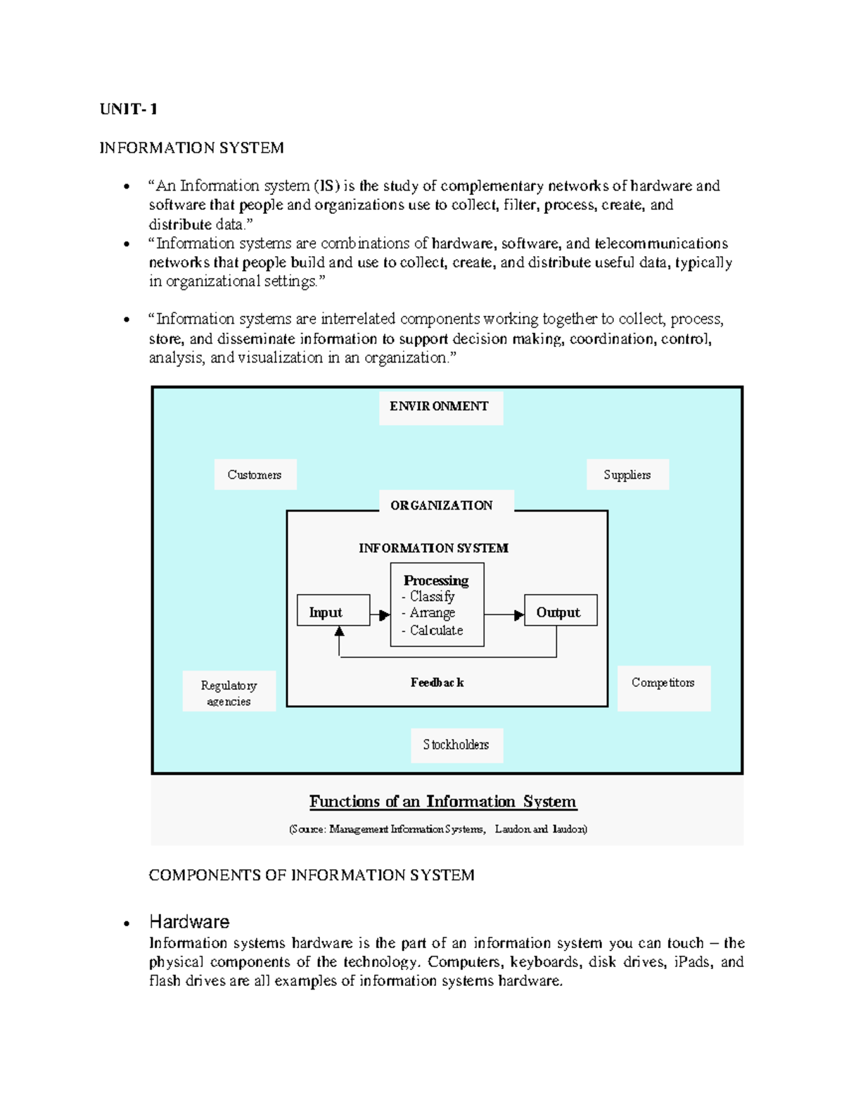 Unit 1 cyber law - mkk k - UNIT- 1 INFORMATION SYSTEM