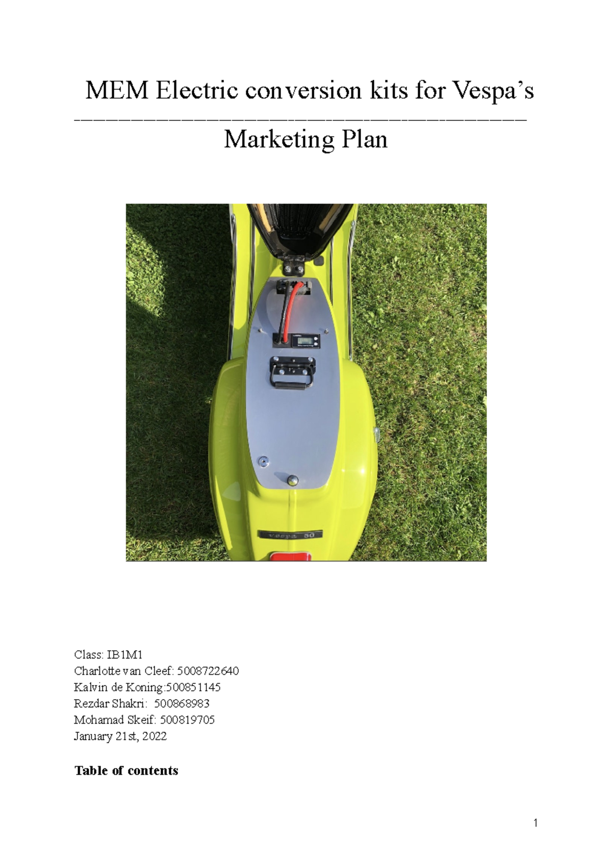 Marketing and Sales-2 - Assignment - MEM Electric conversion kits for ...