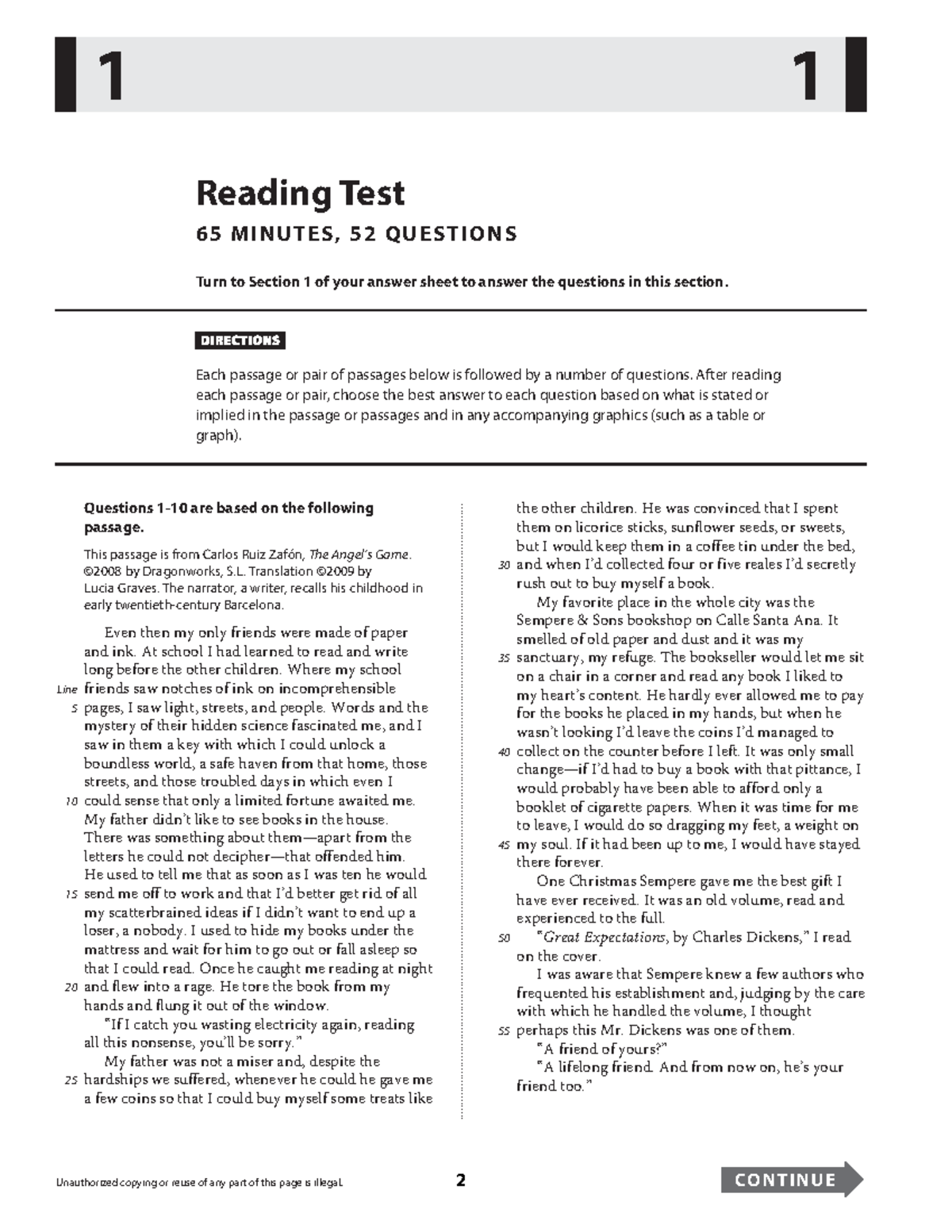 12. January 2017 US - P08 - Reading - Reading Test 65 MINUTES, 52 ...