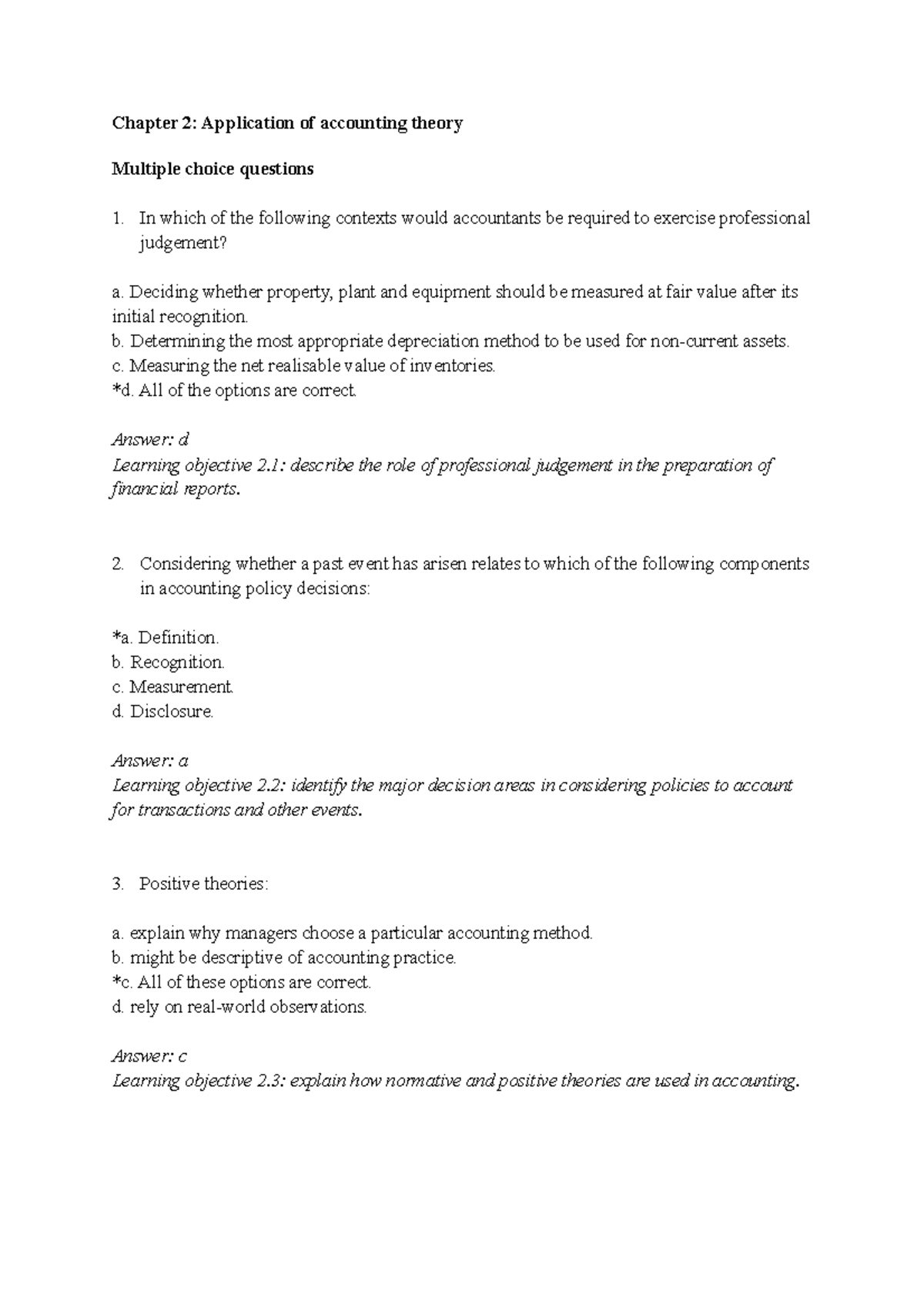 Ch02 topic 1 2 - quiz - Chapter 2: Application of accounting theory ...