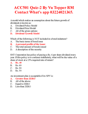 ACC501 All Solved MCQ Midterm - ACC 501 Solved MCQ'S For MID & Final ...