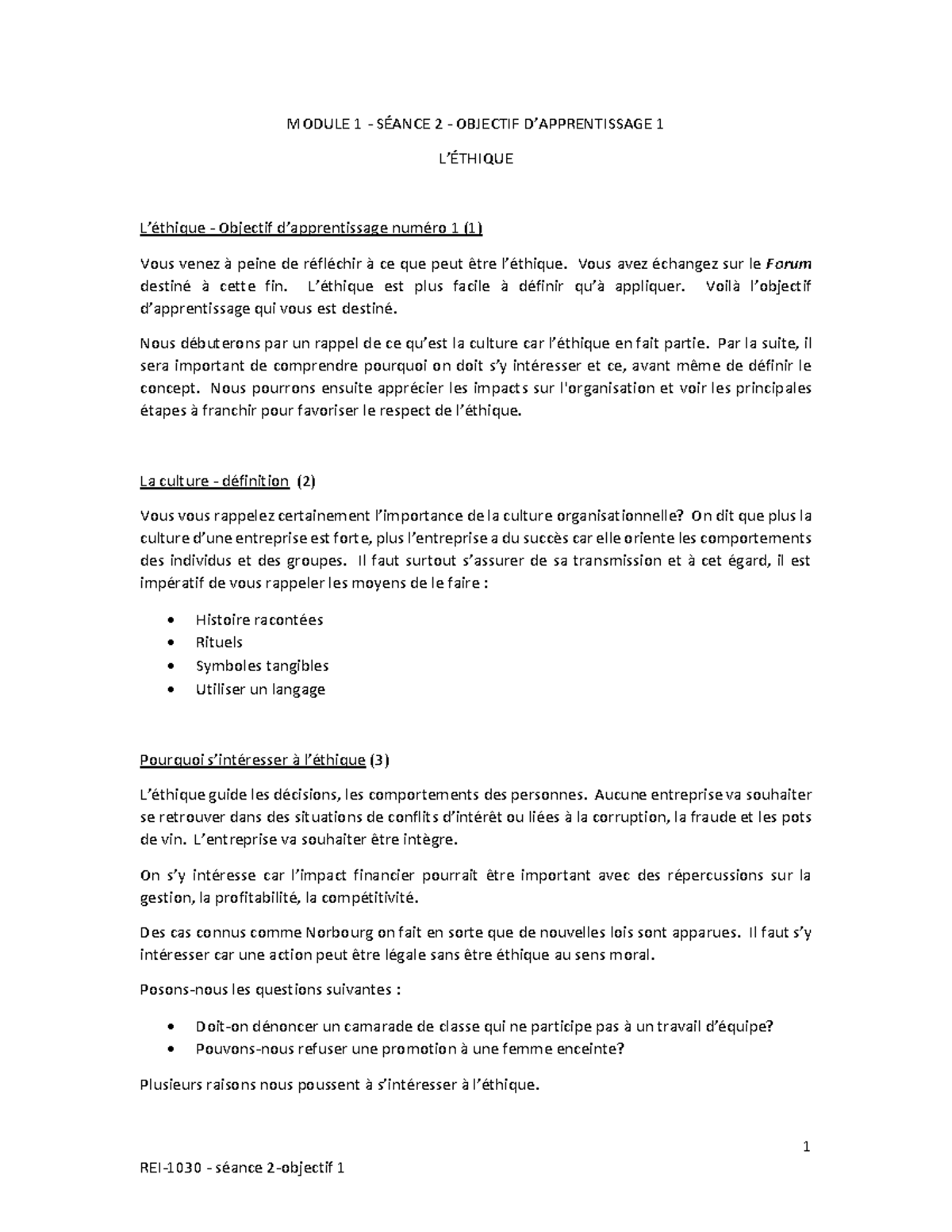 Module 1 - seance 2 - objectif 1 - verbatim - 1 REI- 1030 - séance 2 - objectif 1 MODULE 1 ...