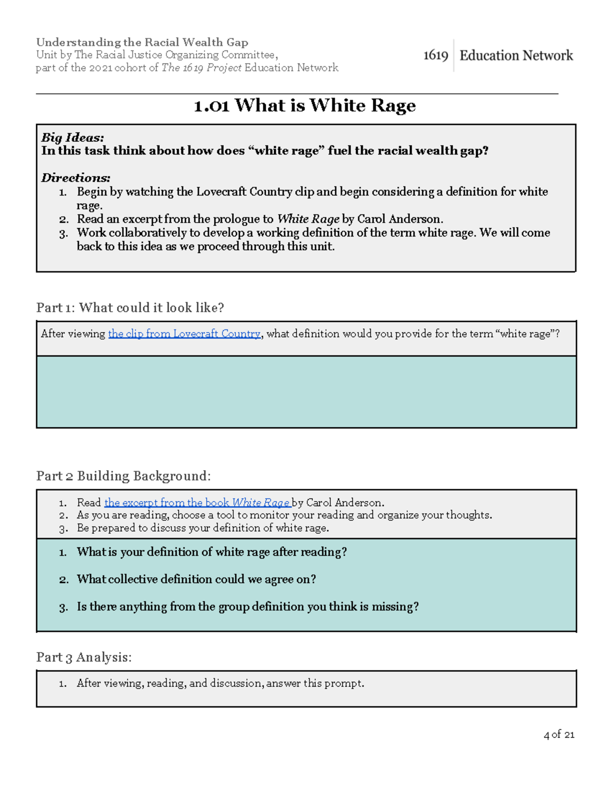 Understanding the Racial Gap Unit Graphic Organizer-2 - Unit by The ...