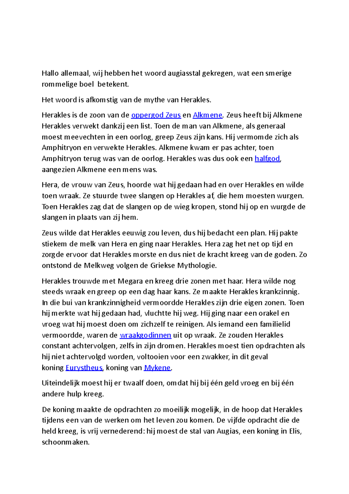 Mythes Nederlands les 7 - Hallo allemaal, wij hebben het woord ...