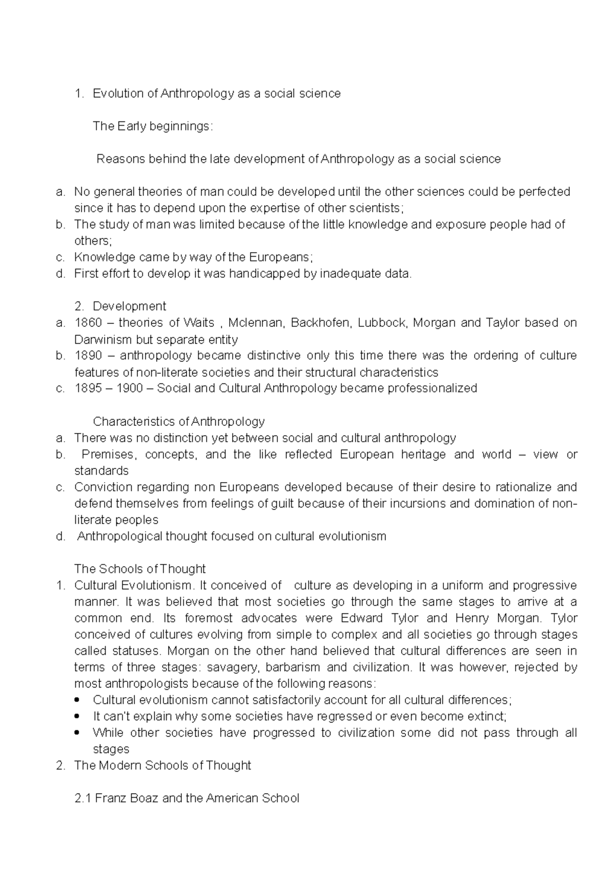 Socio Anthropological Thought - Evolution of Anthropology as a social ...