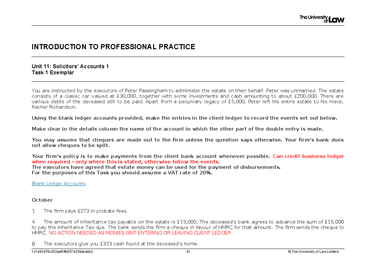 Solicitor Accounts Engage TASK WITH Commentary - INTRODUCTION TO ...