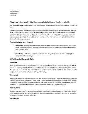 PY 101 Assignment 1 - Given what you have learned about psychology and ...