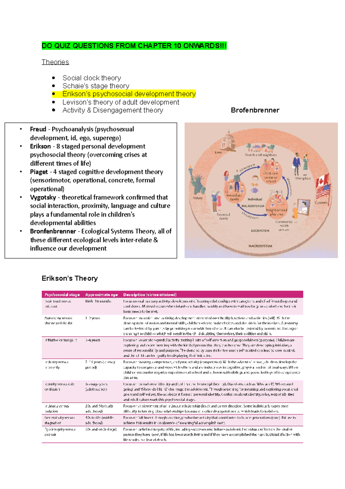 Study FOR DEV - DO QUIZ QUESTIONS FROM CHAPTER 10 ONWARDS!!! Theories ...