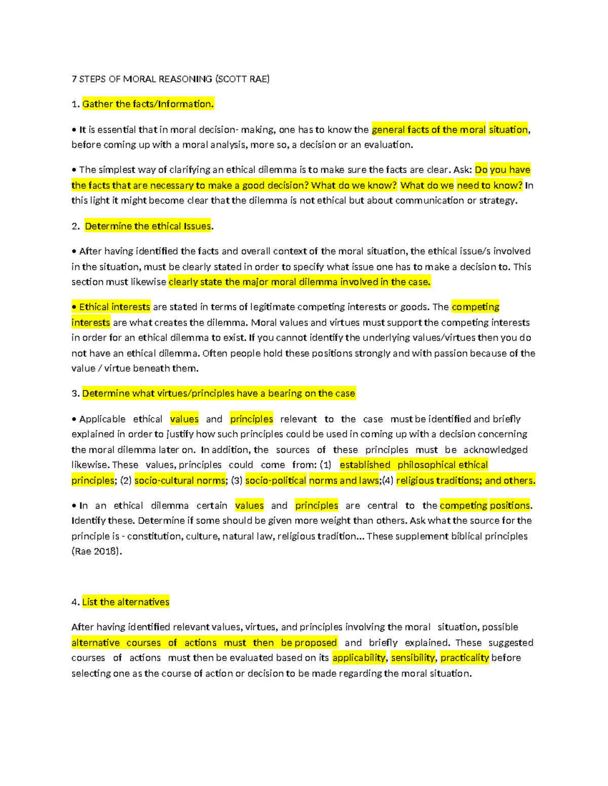 7 Steps OF MORA-WPS Office - 7 STEPS OF MORAL REASONING (SCOTT RAE ...