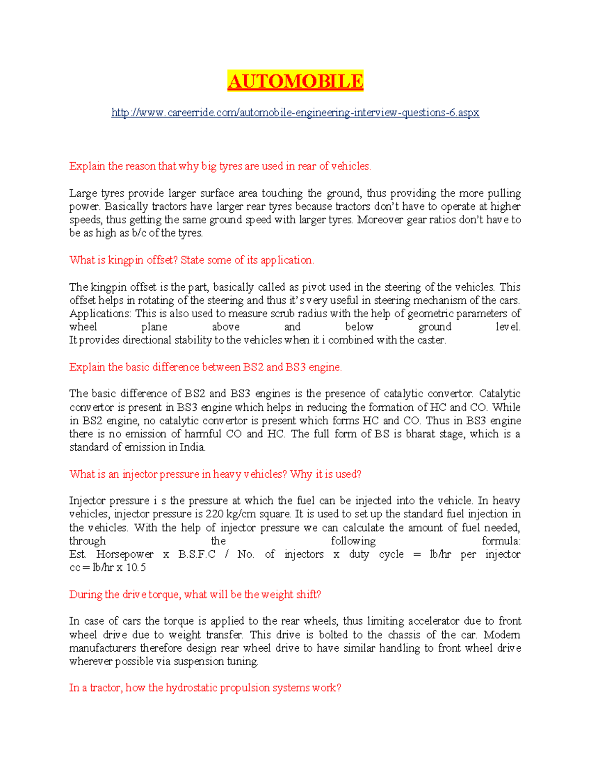 352462217-automobile - AUTOMOBILE careerride/automobile-engineering-interview-questions-6.aspx ...