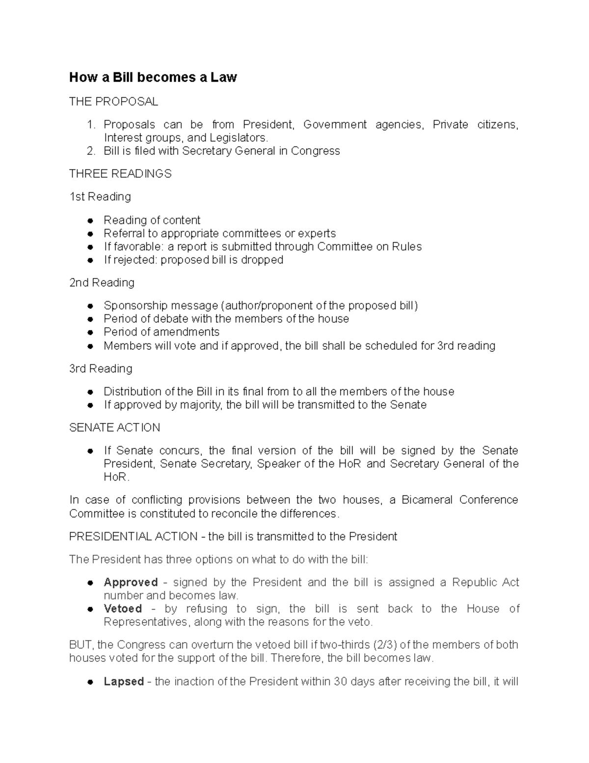 How a Bill becomes a Law - For Educational Purposes Only. - How a Bill ...