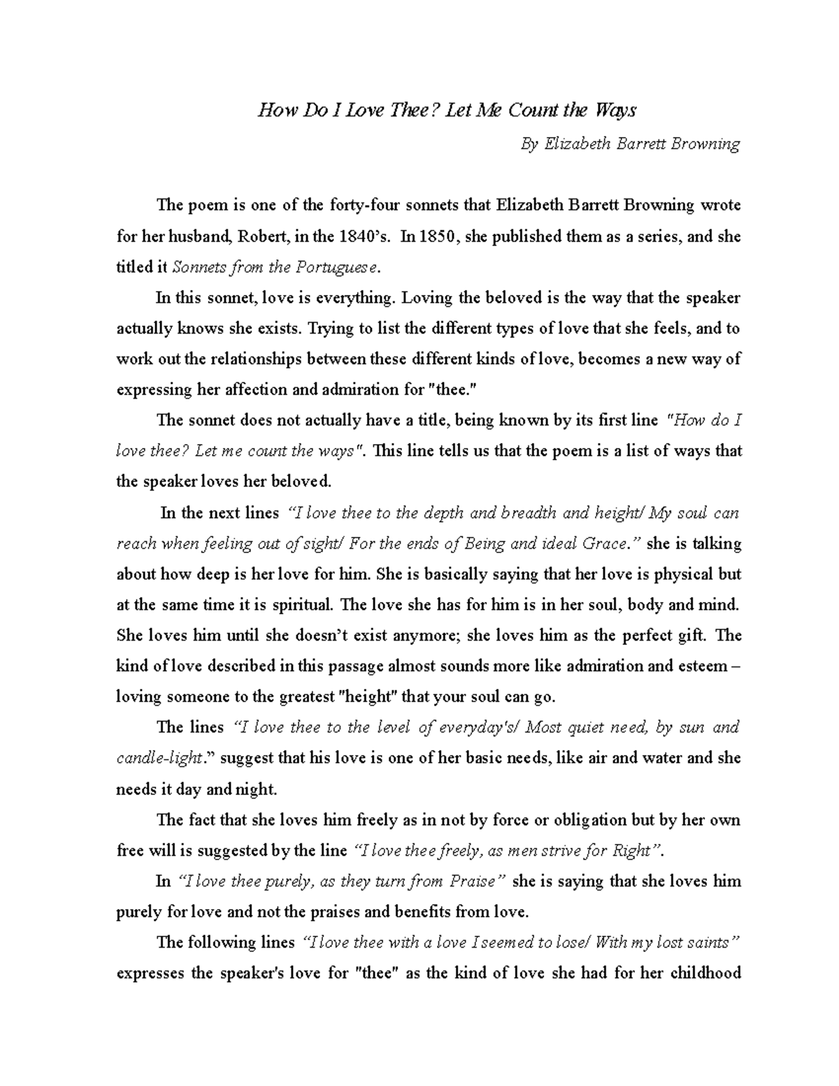 How do I love thee - How Do I Love Thee? Let Me Count the Ways By ...