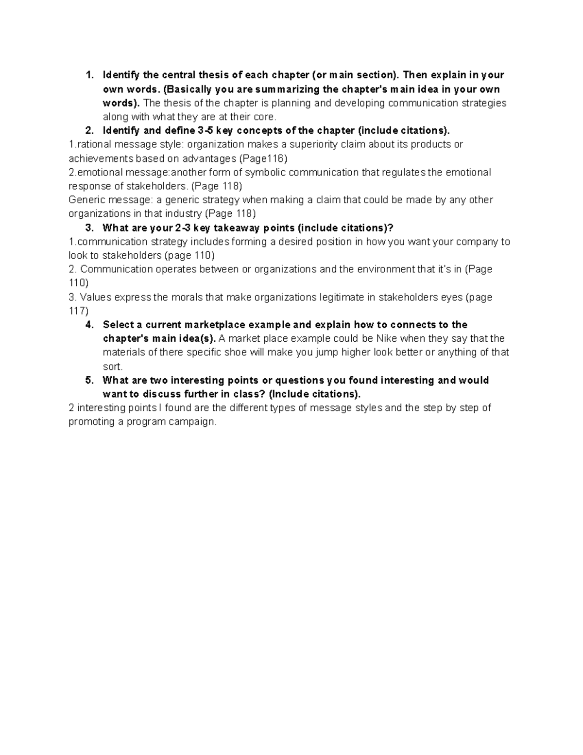 Cc chapter 6 - Identify the central thesis of each chapter (or main ...