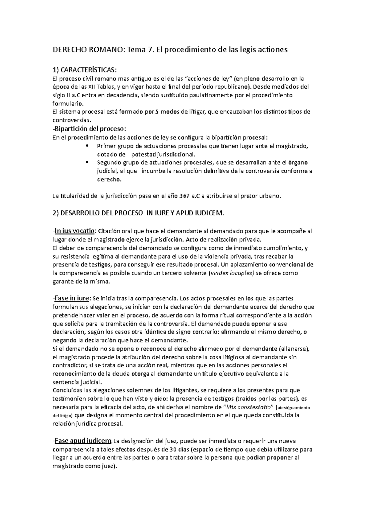 Derecho Romano- procedimiento legis actiones y procedimiento formulario ...
