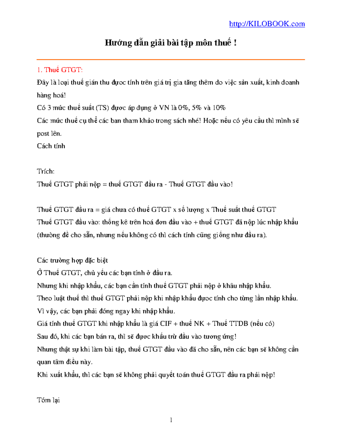 Hng dn gii bai tp mon thu - Kế toán thuế 20 - Hư ng d n gi i bài t p ...