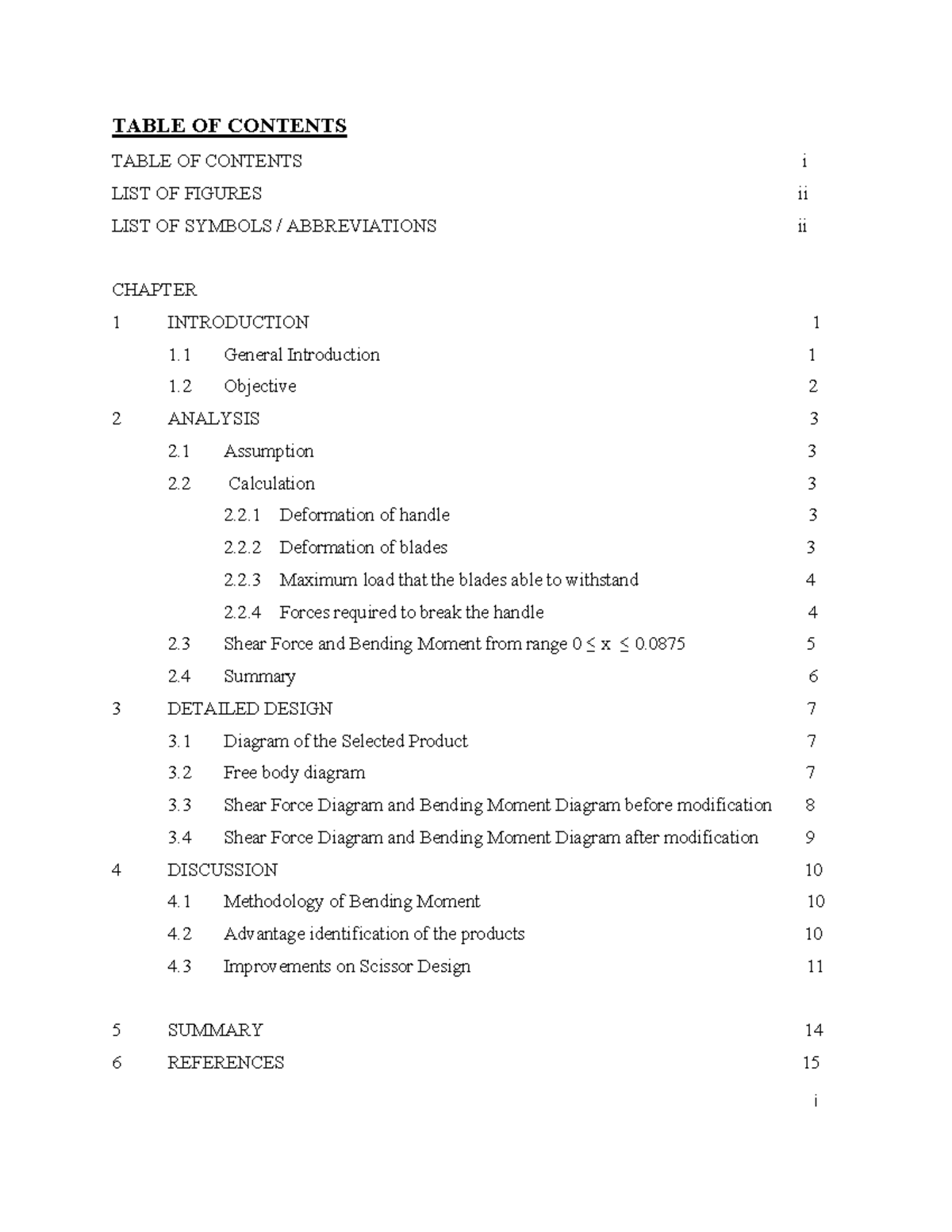 Static Assignment in 2019 January Trimester - TABLE OF CONTENTS TABLE ...