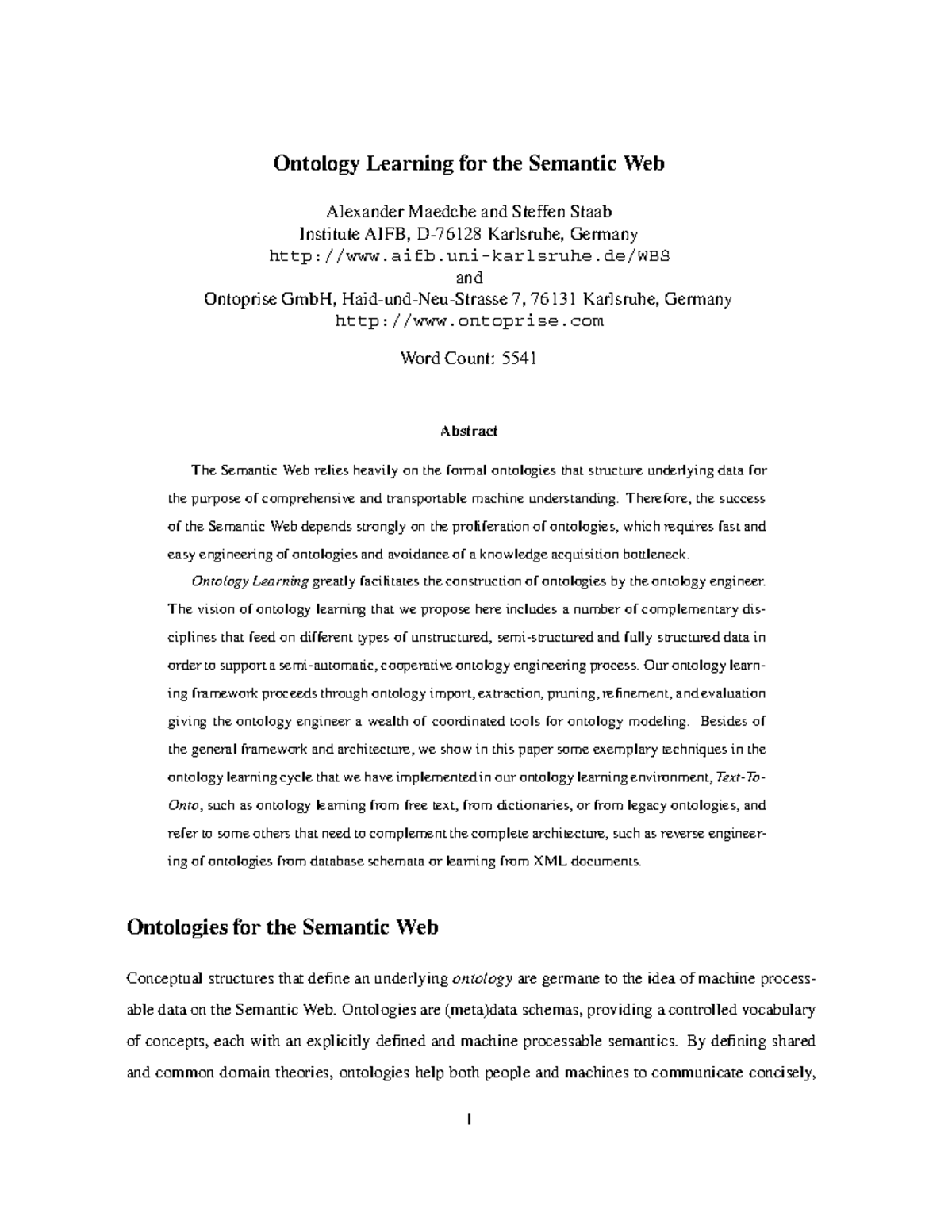 2001 454 Maedche Ontology Learni 1 - Ontology Learning for the Semantic ...
