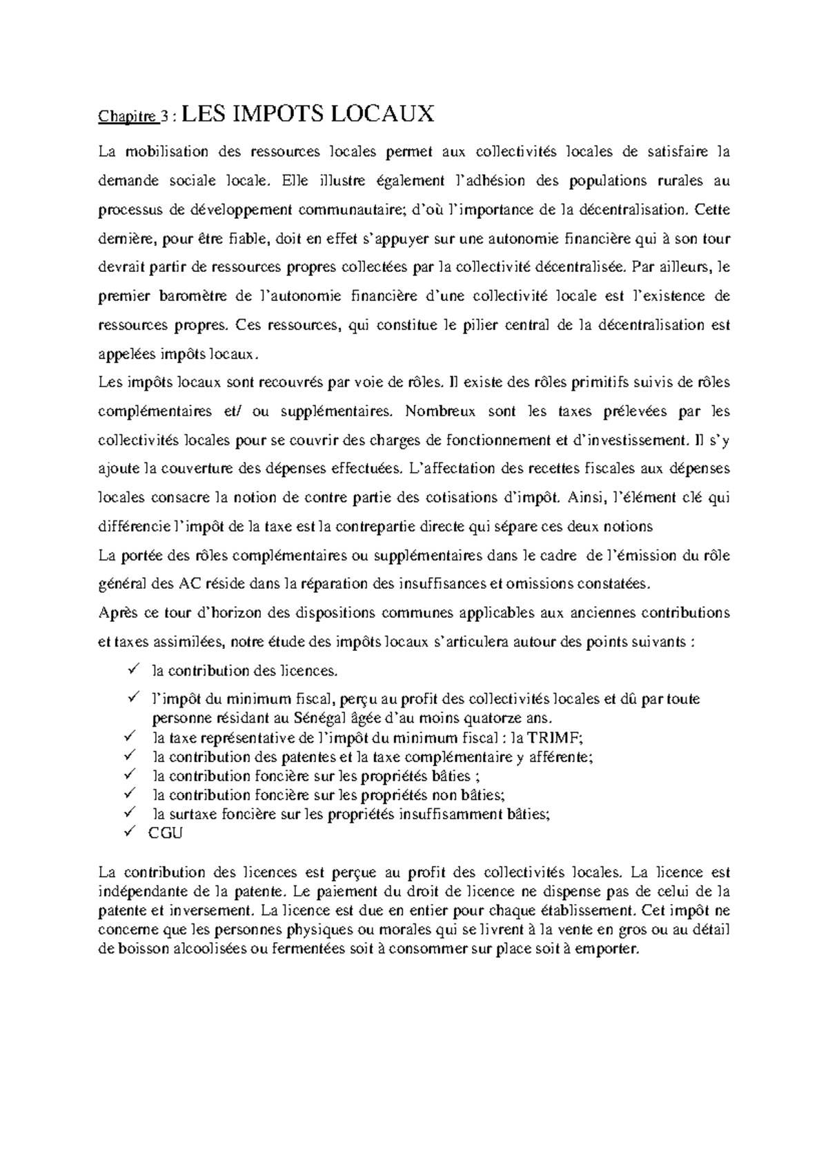 Chapitre 6 Fiscalité Locale - Chapitre 3 : LES IMPOTS LOCAUX La ...