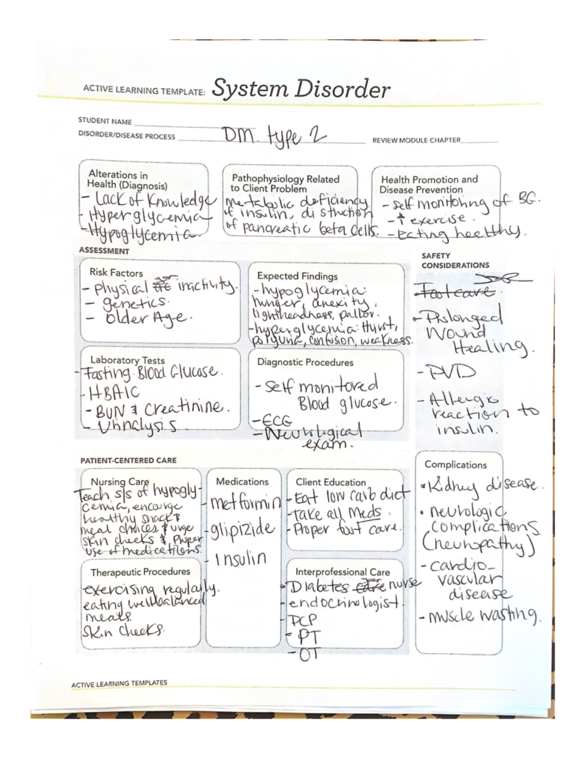 Active Learning Template - ACTIVE LEARNING TEMPLATE: System Disorder ...