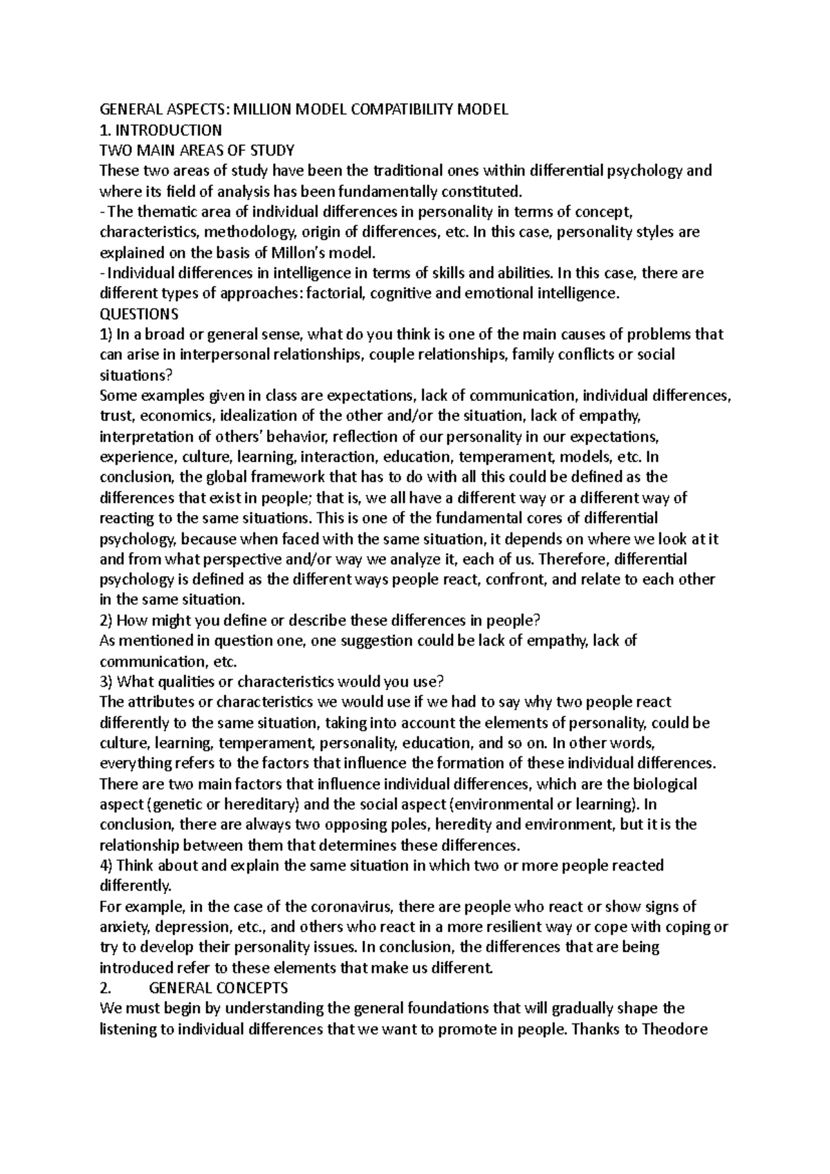 General Aspects - GENERAL ASPECTS: MILLION MODEL COMPATIBILITY MODEL 1 ...