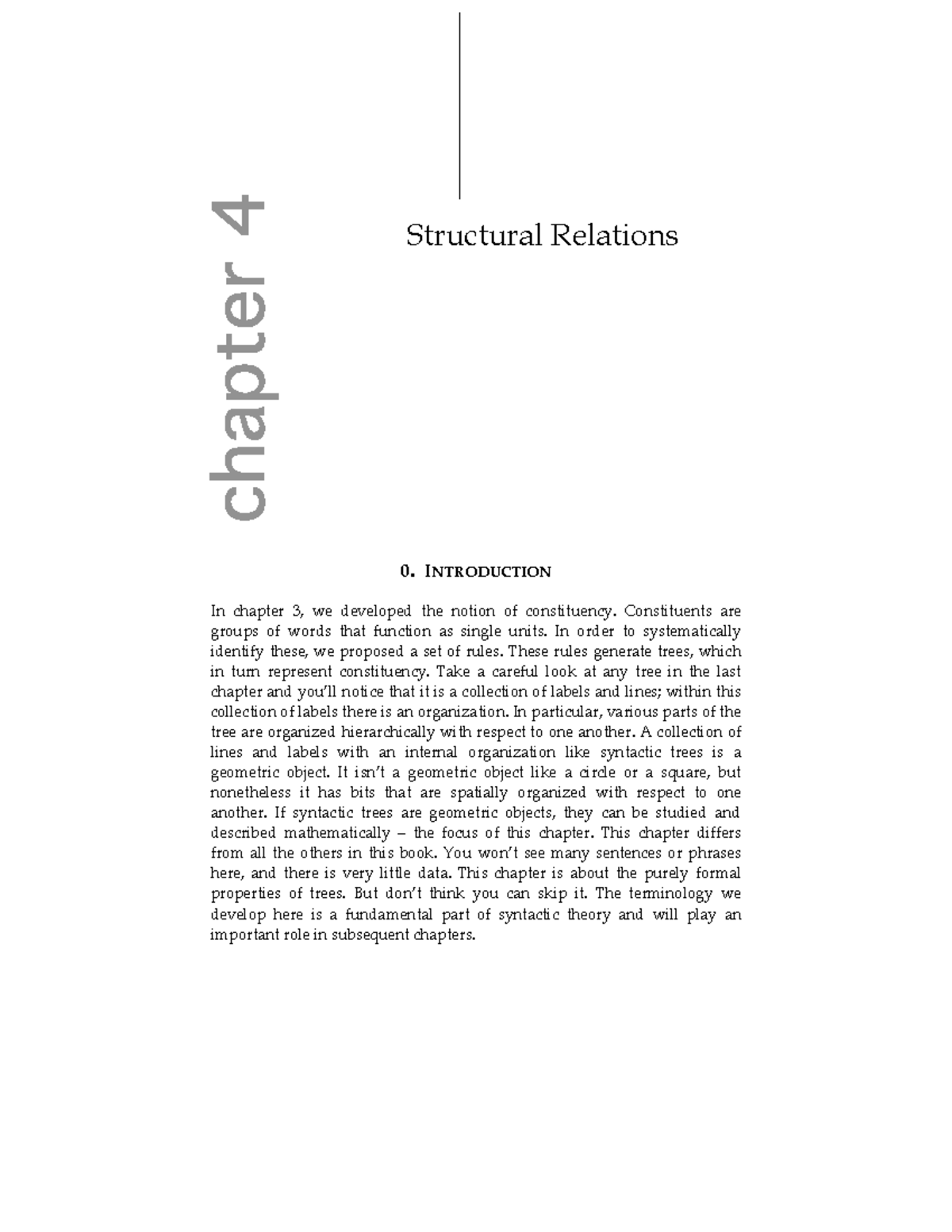 Syntax A Generative Introduction 120 136 Structural Relations 0 Introduction In Chapter 3