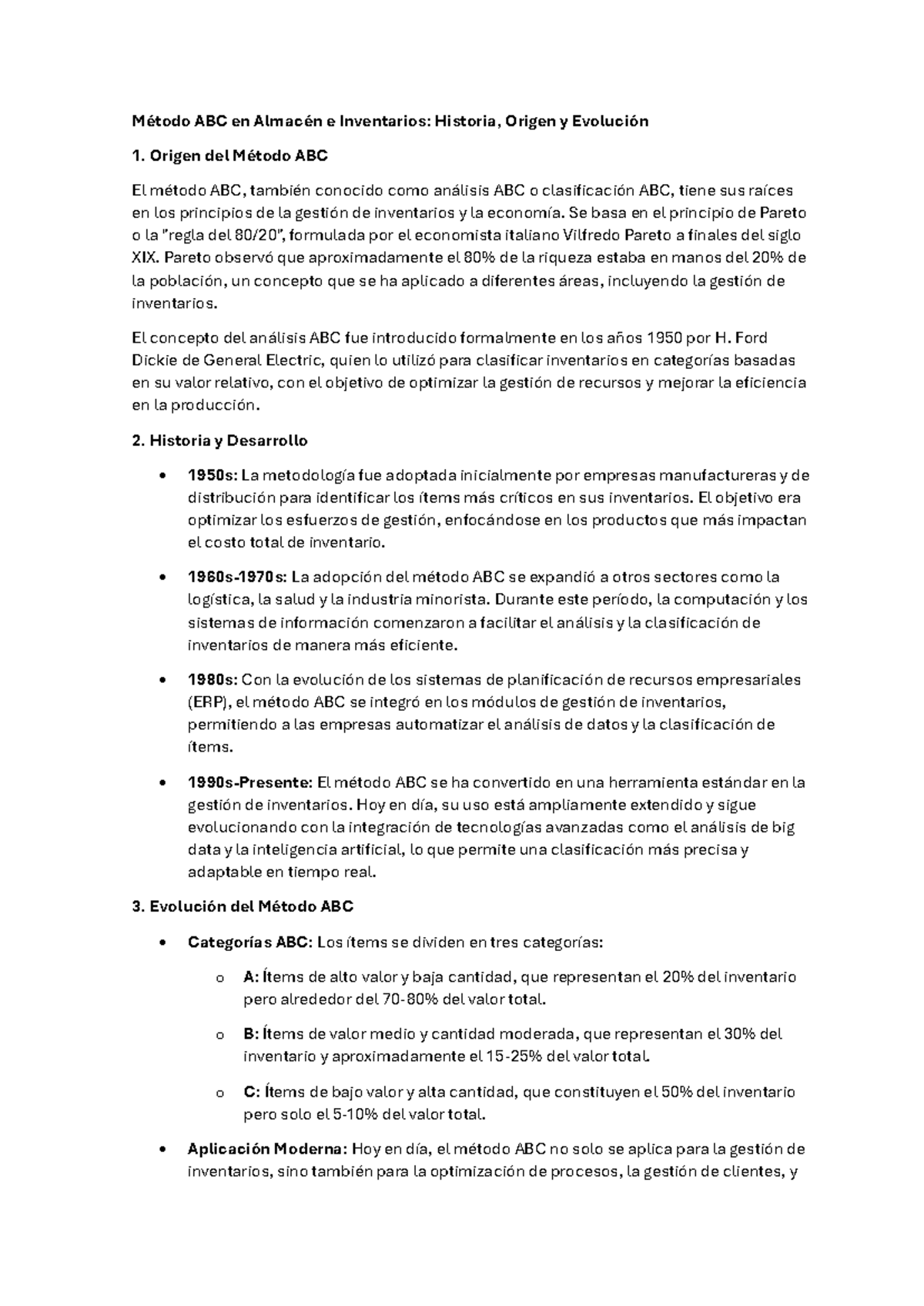 Método ABC en Almacén e Inventarios - Método ABC en Almacén e ...
