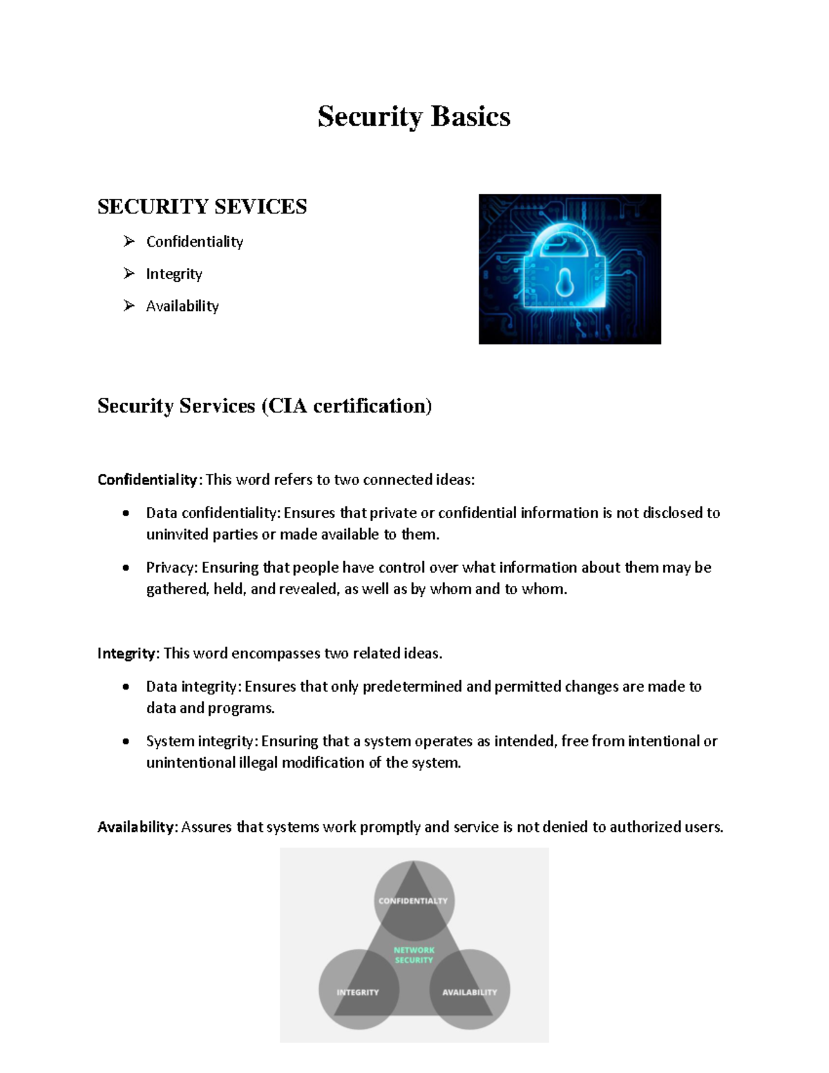 Security Basics - Computer and Networks Security - Security Basics ...