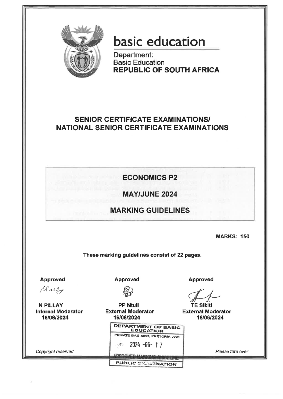 Economics P2 May June 2024 MG ENG - basic education Department: Basic ...