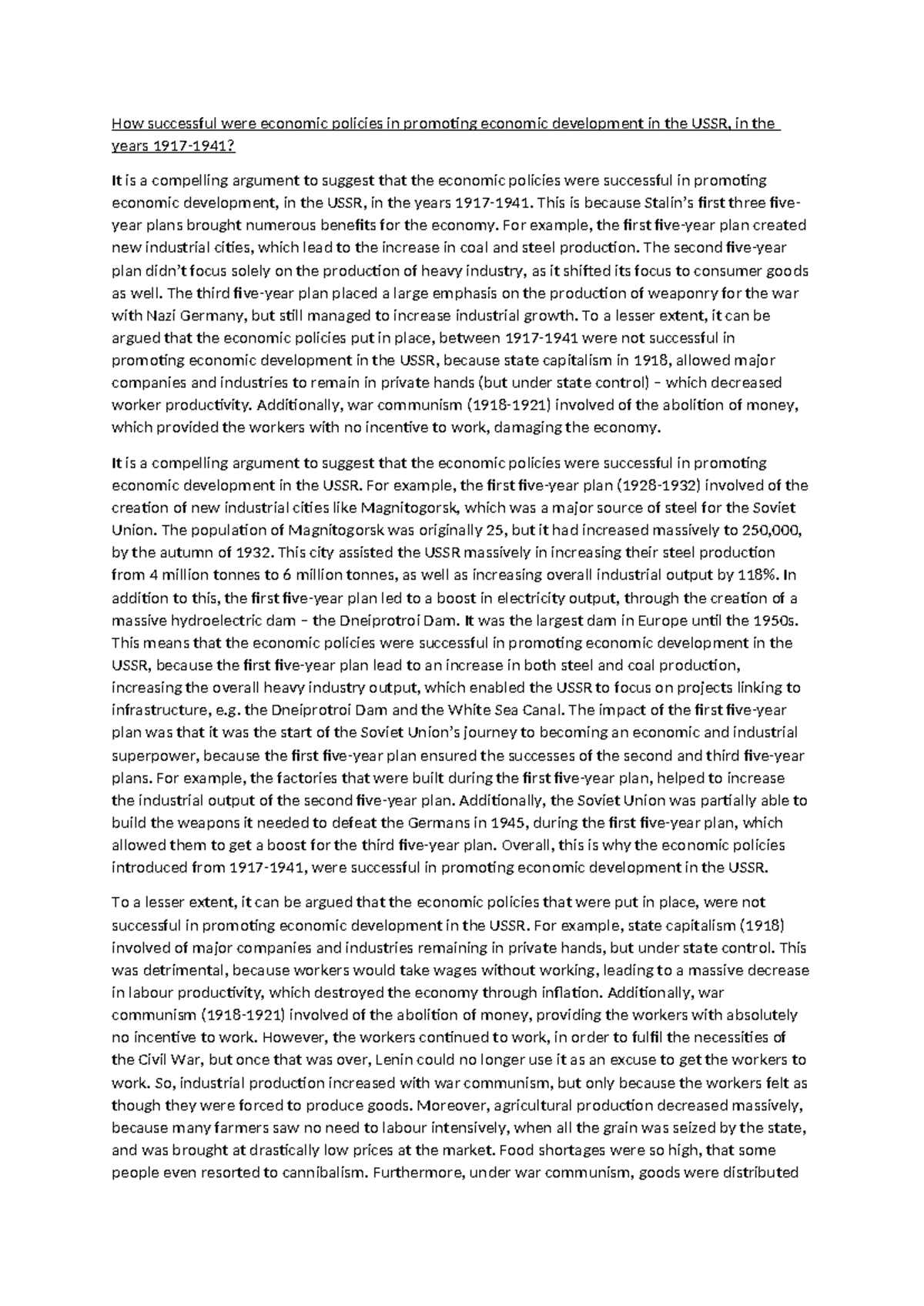 Lenin and stalin economy - How successful were economic policies in ...