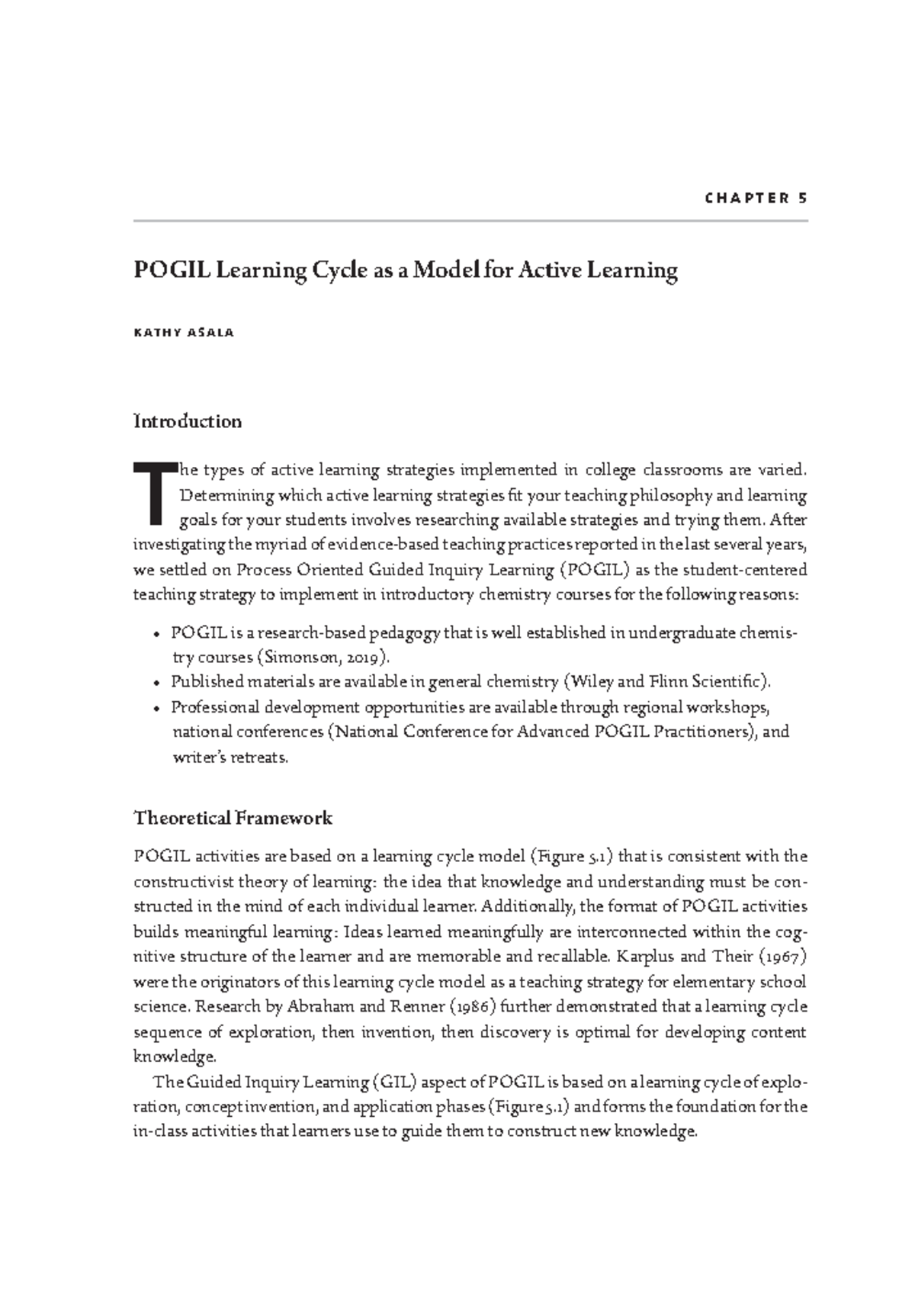 Pogil - c h a p t E r 5 POGIL Learning Cycle as a Model for Active ...