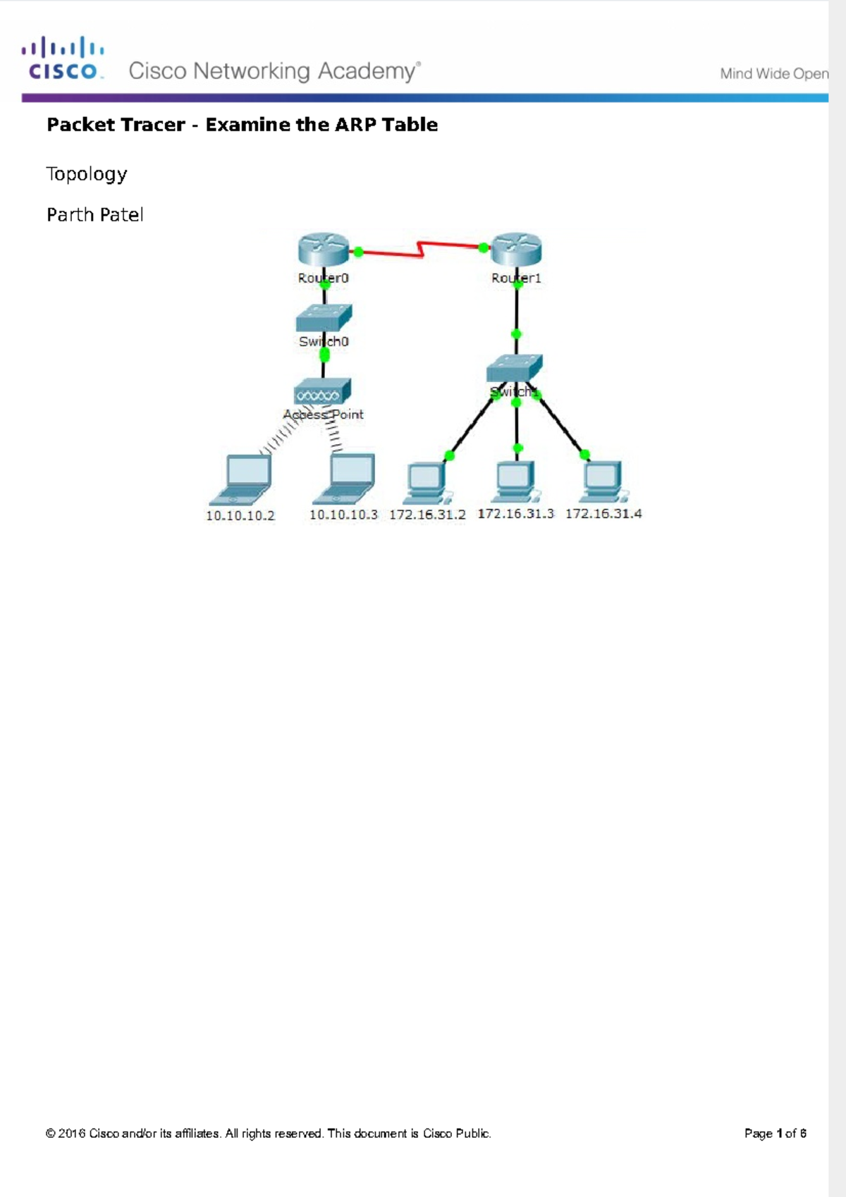 5.2.1.7 Examine the ARP Table - Packet Tracer - Examine the ARP Table ...