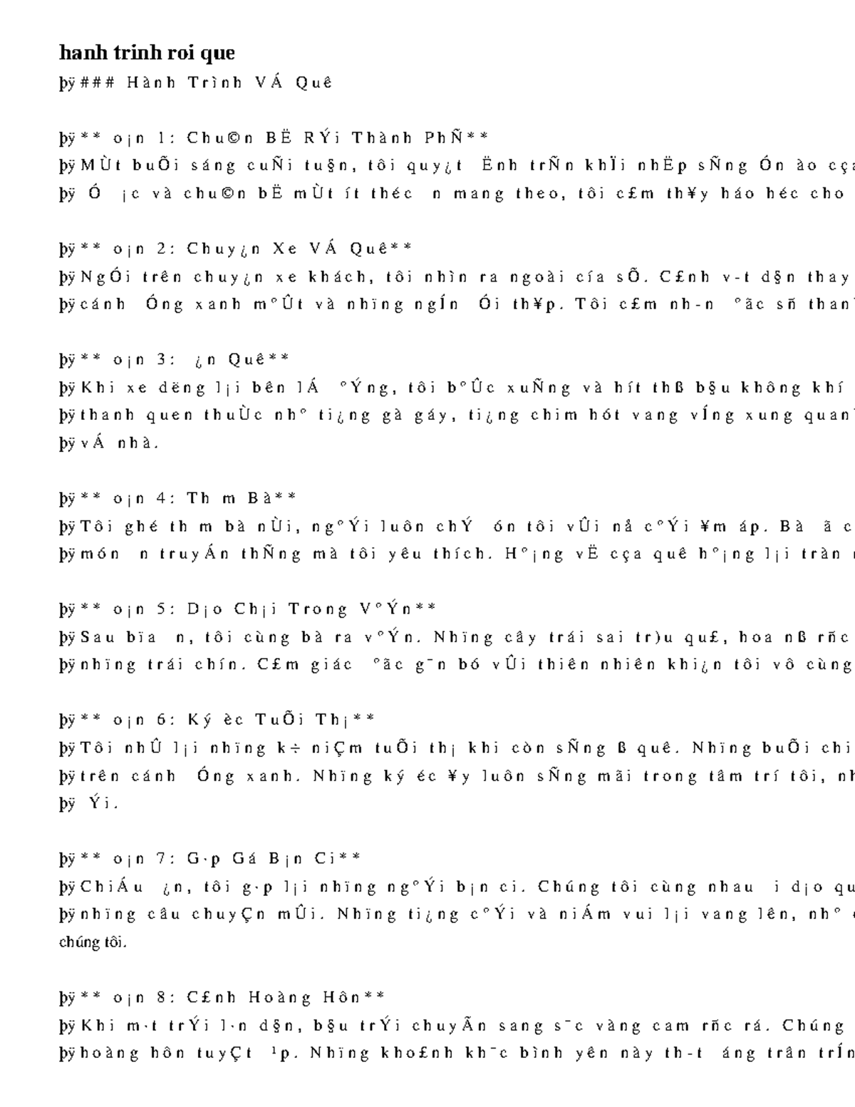 Mypdf - dont have - hanh trinh roi que þÿ### Hành Trình V Á Quê þÿ o ¡n 1: Chu ©n B Ë R Ýi Thành ...