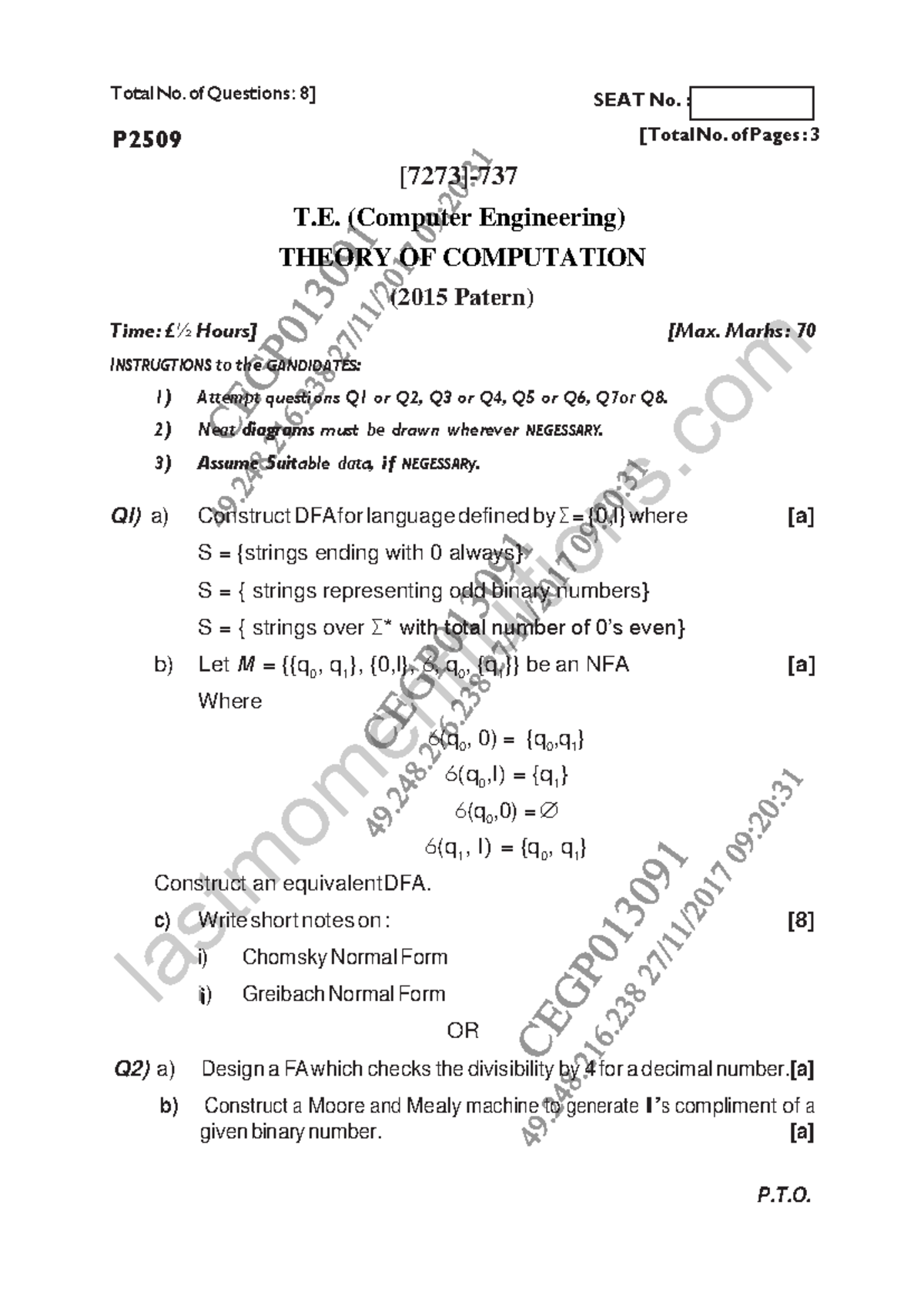 Semester-5 2017 november theory-of-computation-tc-pattern-2015 - Total ...
