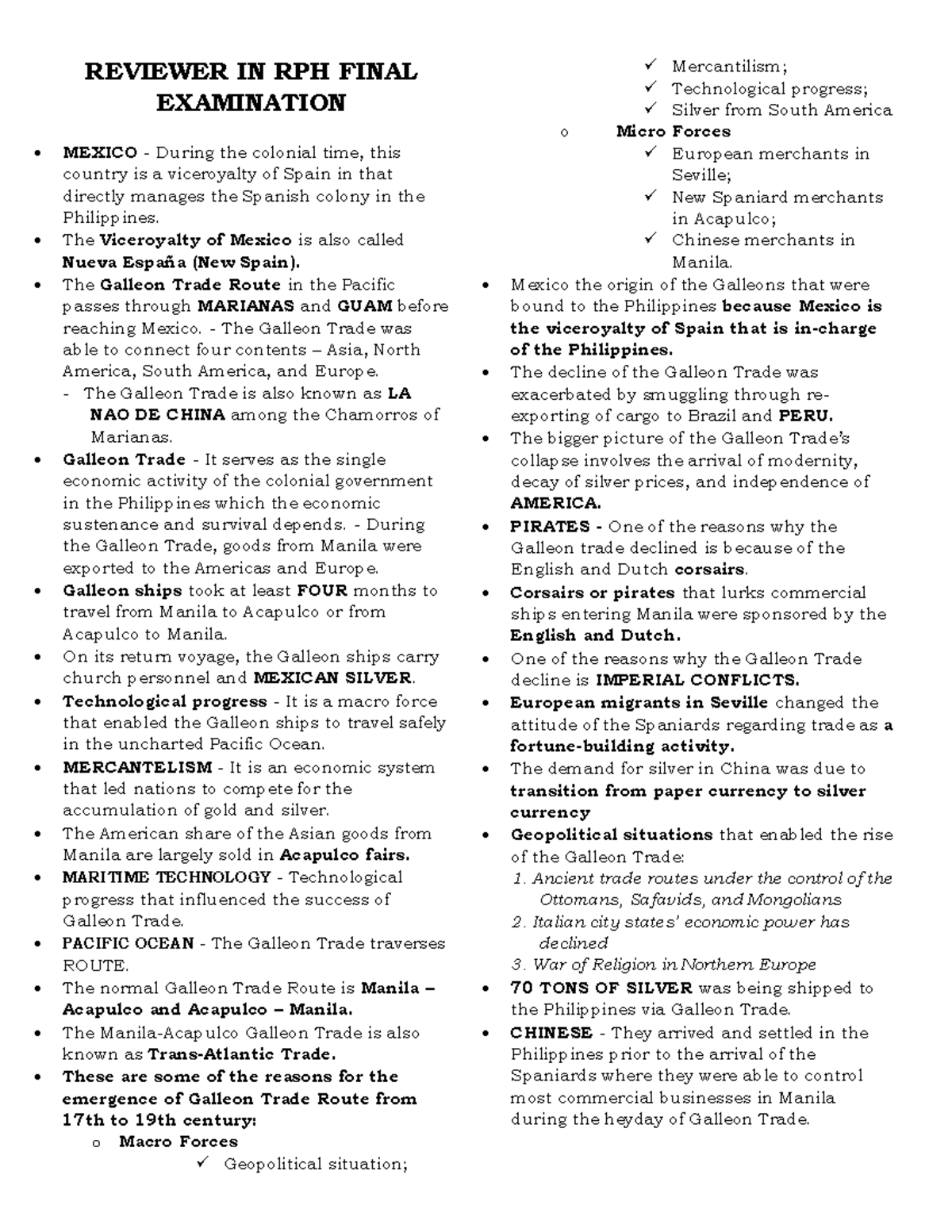 Reviewer IN RPH - REVIEWER IN RPH FINAL EXAMINATION MEXICO - During the ...