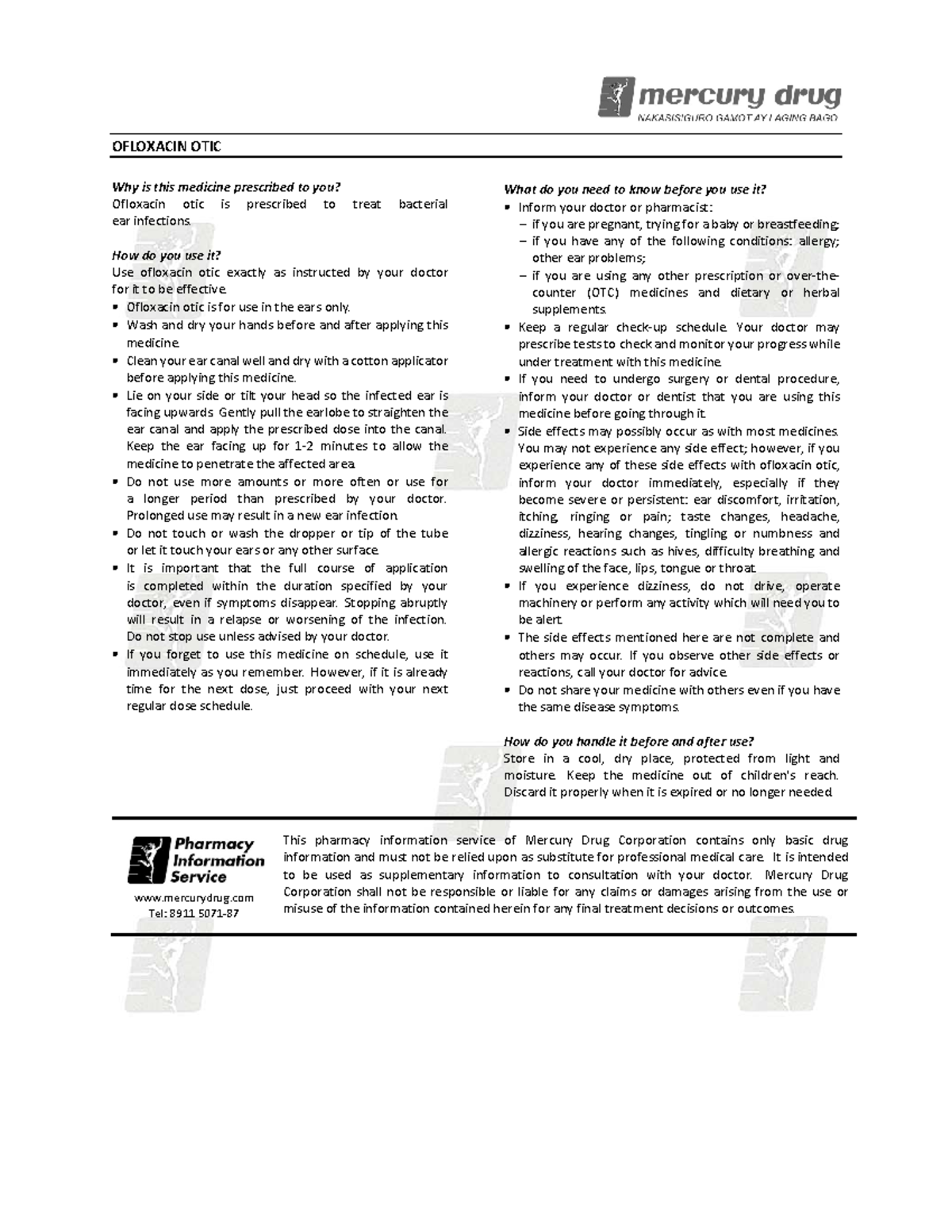 Ofloxacin Otic - medication - OFLOXACIN OTIC Why is this medicine ...