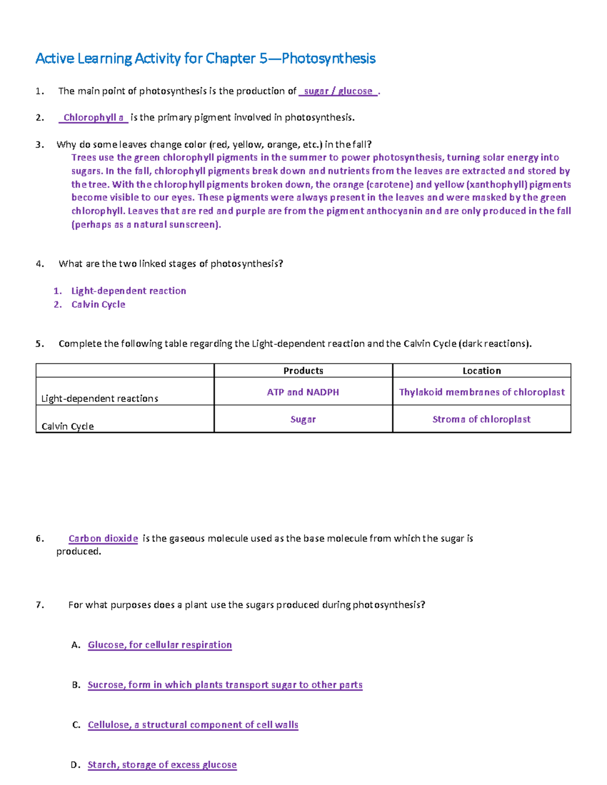 Chapter 5 Class Activity-Photosynthesis(1)(1) - Active Learning ...