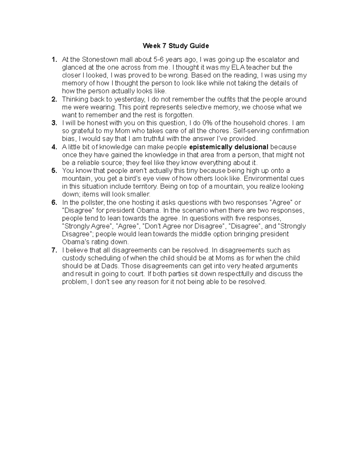 Week 7 Study Guide - Taylor Morgan - Week 7 Study Guide 1. At the ...